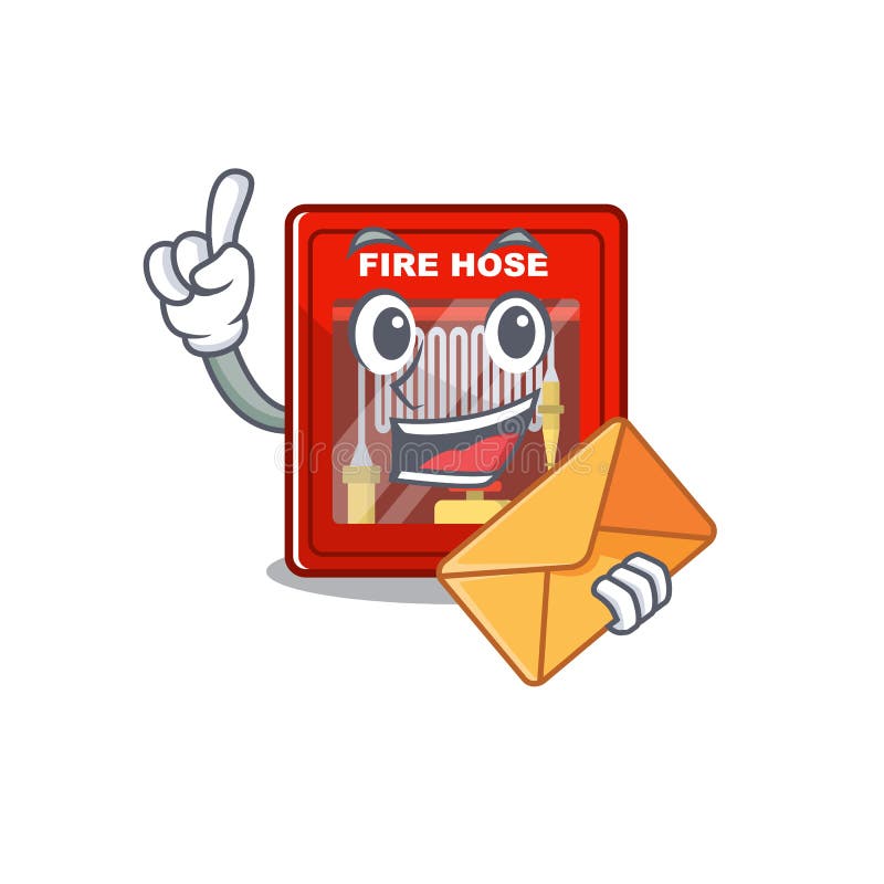 With Envelope Fire Extinguisher Character Cartoon Stock Vector ...