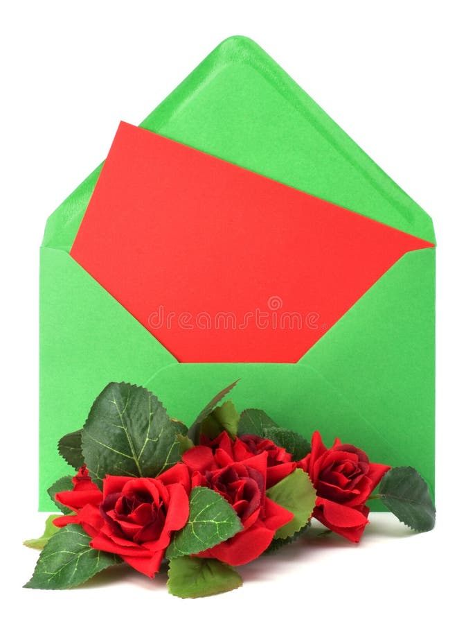 Envelope with floral decor stock photo. Image of green - 12539612