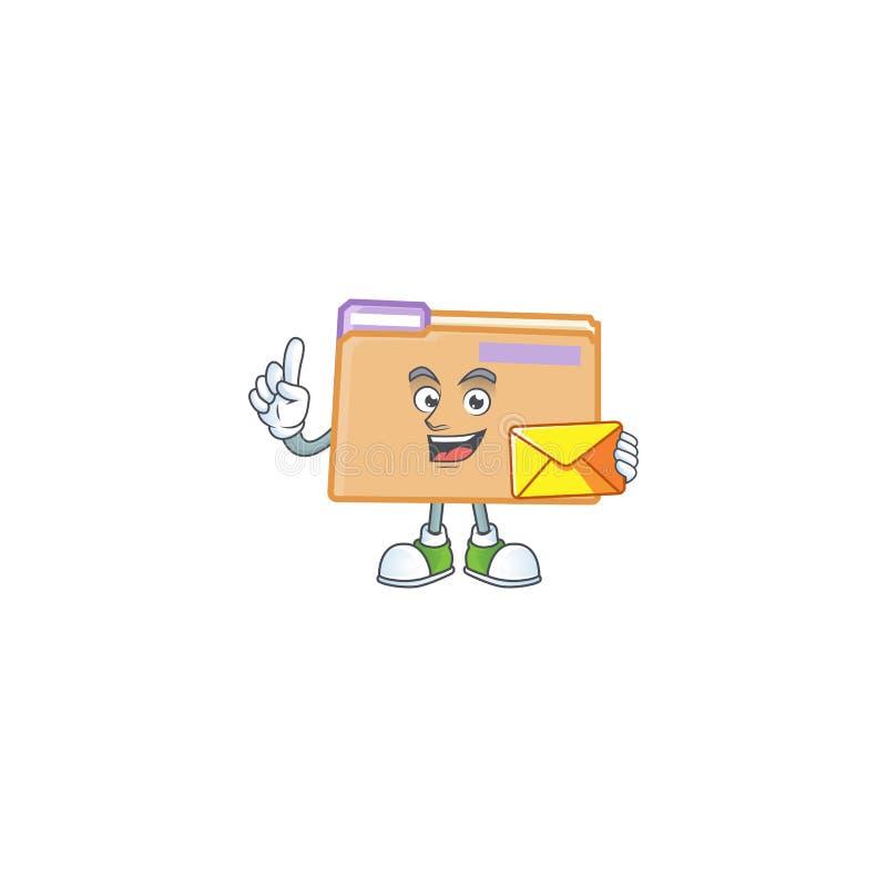 With Envelope Folder Icon With Character The Mascot Stock Vector Illustration Of Mail