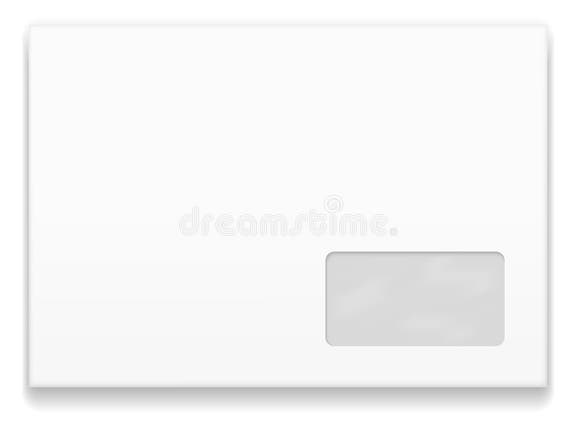 Envelope Front View. Blank White Paper Mockup Stock Vector - Illustration of white, card: 289085832