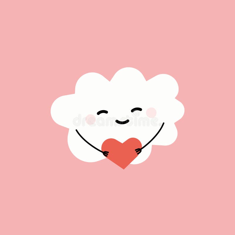 Envelope with Heart Flying on a Heart-shaped Balloon CLOUD LOVE ...