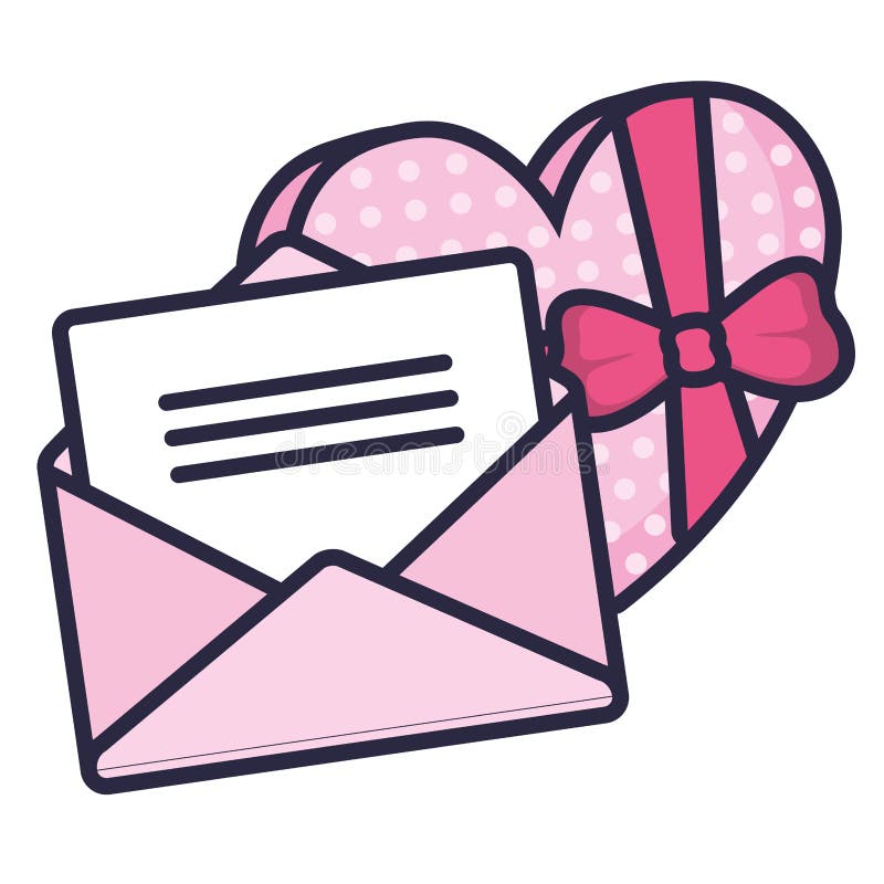 Envelope with heart icon stock vector. Illustration of email - 137074311