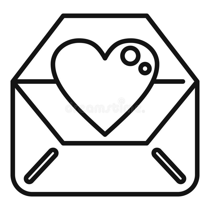 Envelope Heart Invitation Icon Outline Vector. Event Planner Stock ...