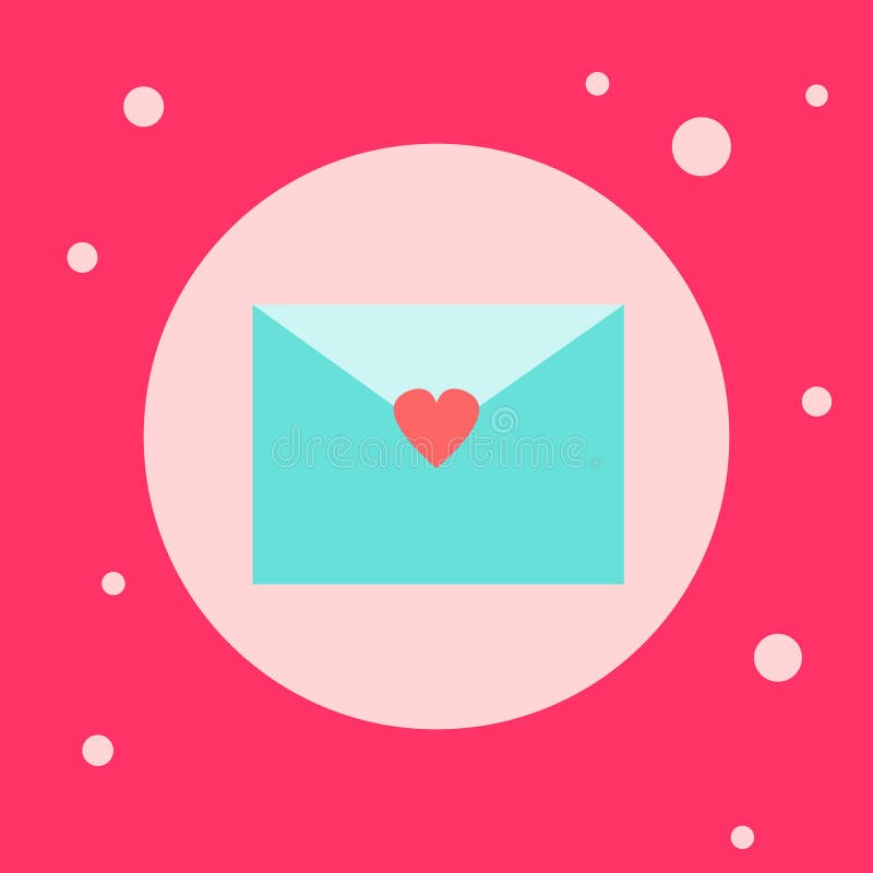 Envelope with Heart Shape Sticker Icon on Pink Background Stock Vector ...