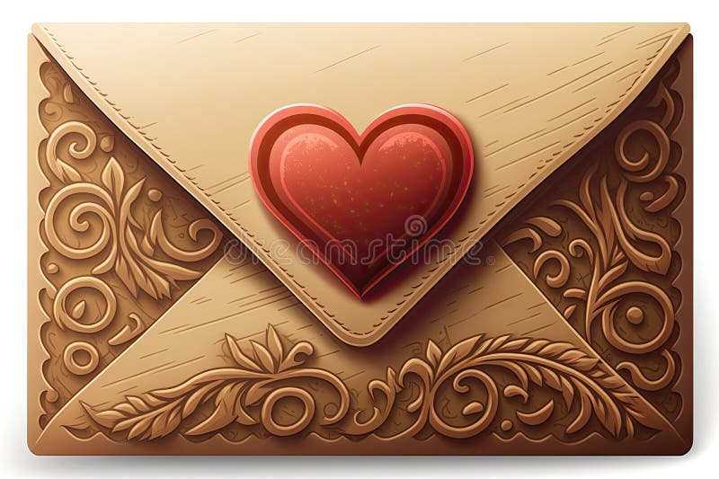 Envelope with Heart Stamp Vector Graphics. Generative AI Stock ...