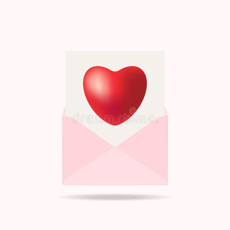 Envelope with Hearts. Vector Illustration Stock Photo - Image of ...