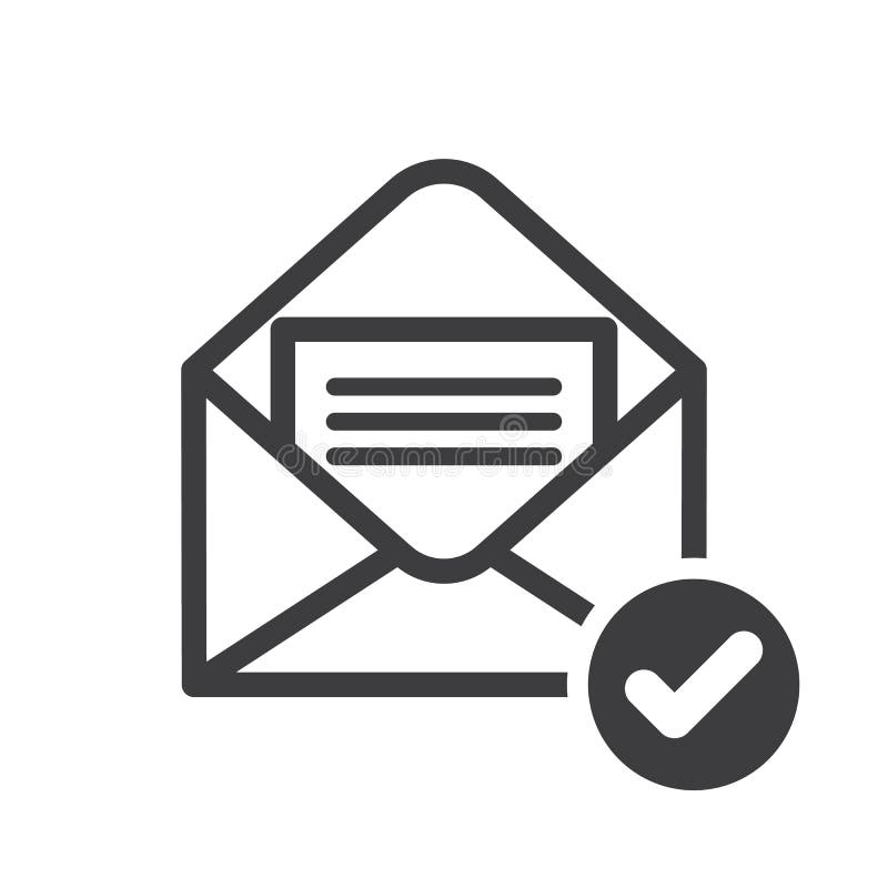 Envelope Icon with Check Sign. Envelope Icon and Approved, Confirm ...