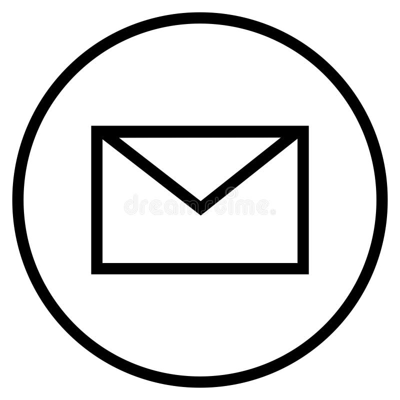 Envelope Icon in Circle stock illustration. Illustration of button ...