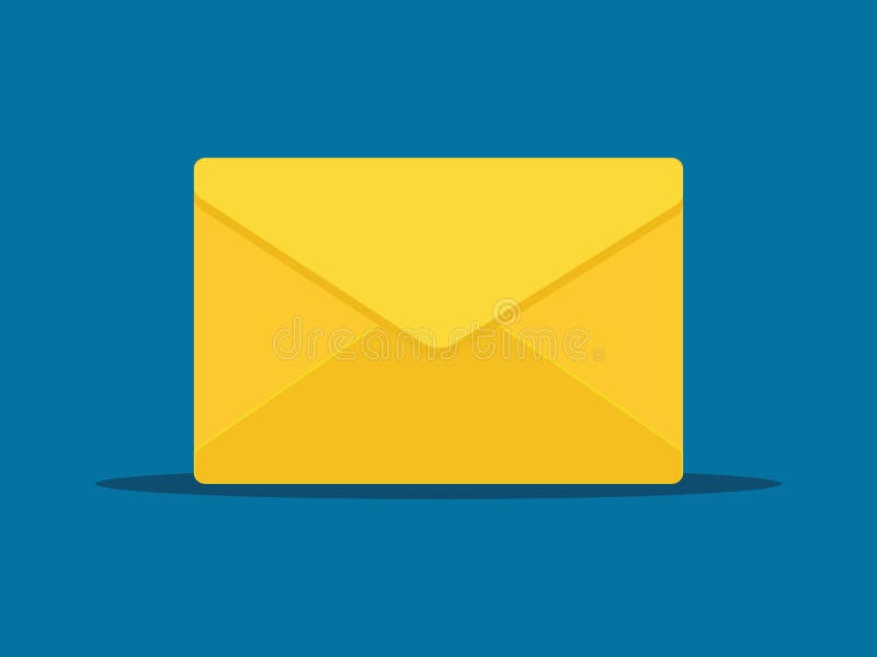 Envelope Icon. Close Envelope Isolated on Blue Background Vector Stock ...