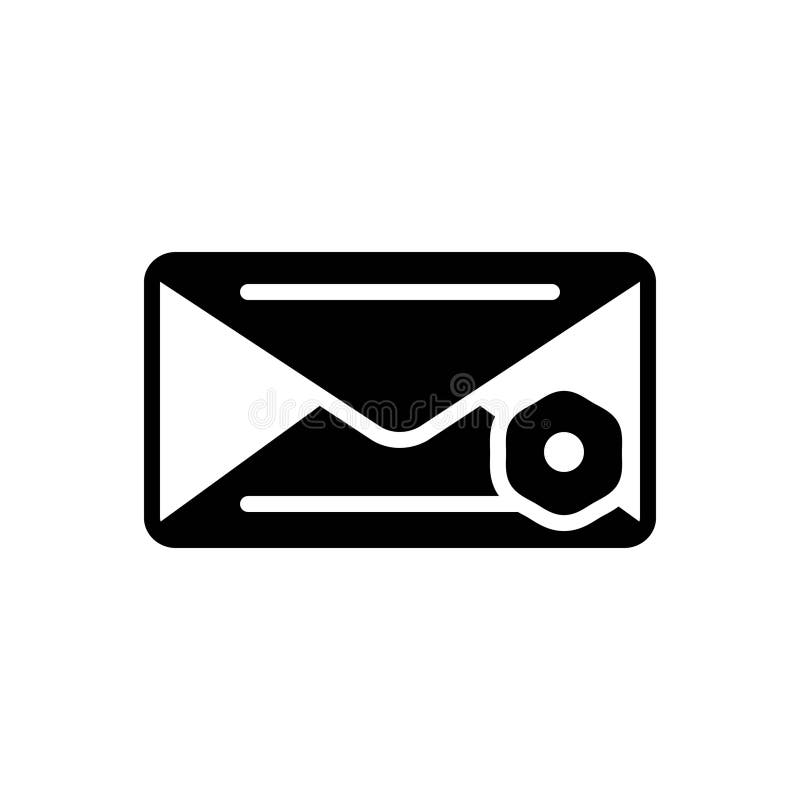Black Solid Icon for Envelope, Covering and Mail Stock Vector ...
