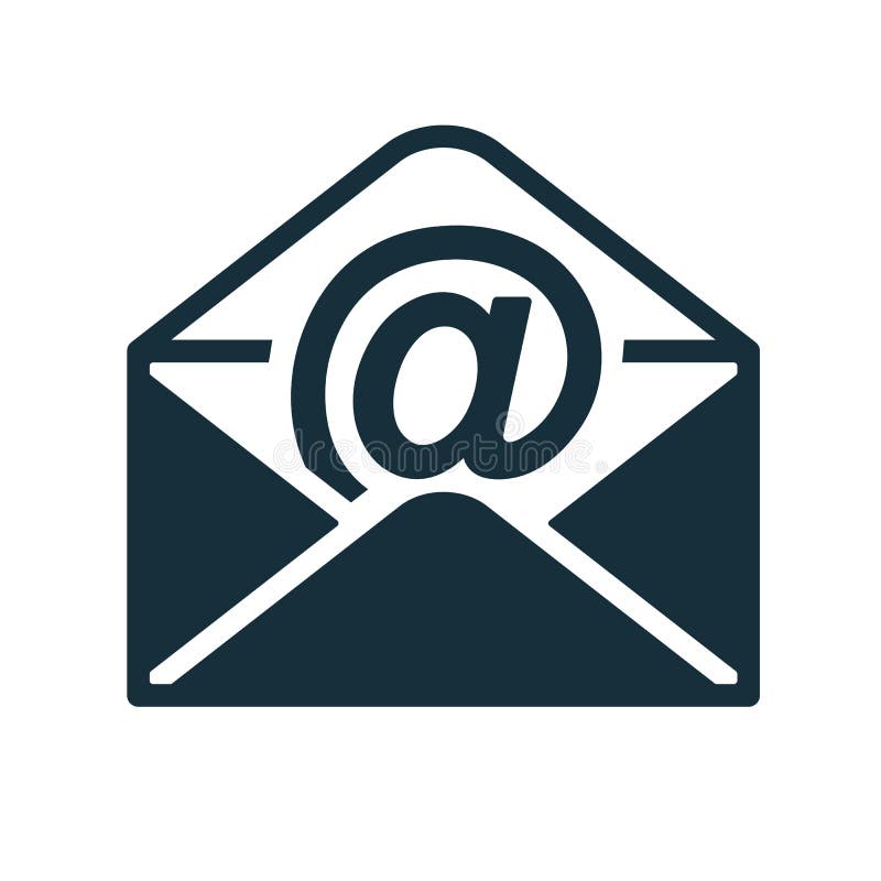 Envelope Icon Flat Black Closed Email in Stock Illustration ...