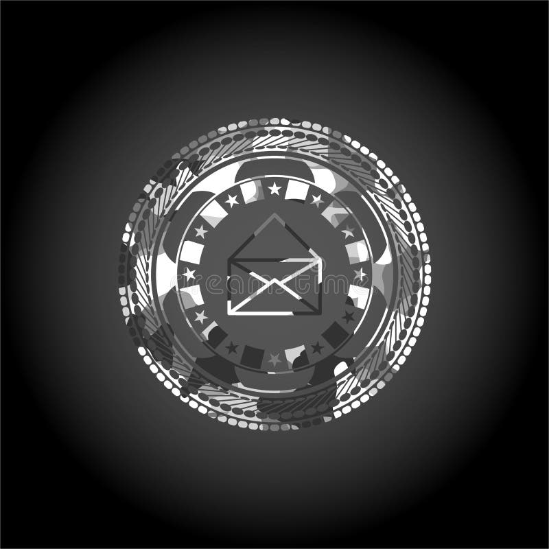 Envelope Icon on Grey Camouflaged Pattern. EPS10 Stock Vector ...