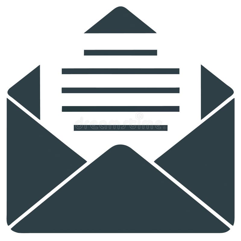 Envelope Icon with Letter. Email Symbol Stock Illustration ...