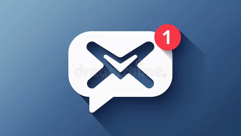 New Email Message Notification is Showing One Unread Email Stock ...
