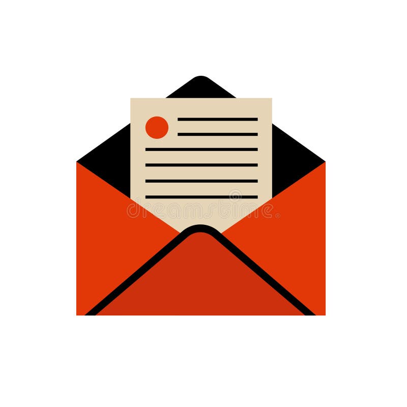 Envelope Icon - Paper in the Envelope Ready To Deliver As a Post Stock ...