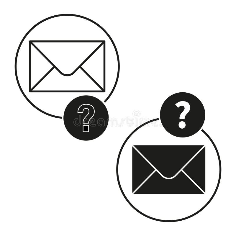 Envelope Icon. Question Mark Symbol. Email Inquiry Vector ...