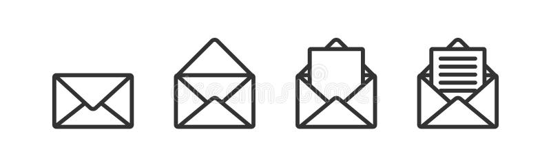 The Envelope Icon Set. Mail Envelope Illustration Symbol Stock Vector ...