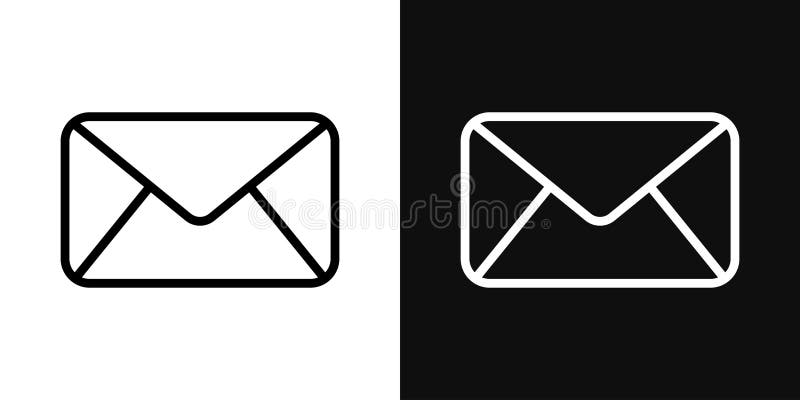 Envelope Icon Set. Mail Message Web Symbol. Write Letter Sign. Receive ...