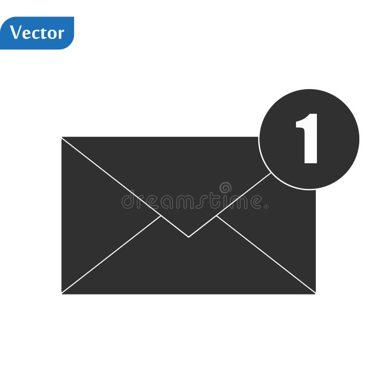 Envelope Icon in Trendy Flat Style Isolated on Grey Background. Mail ...