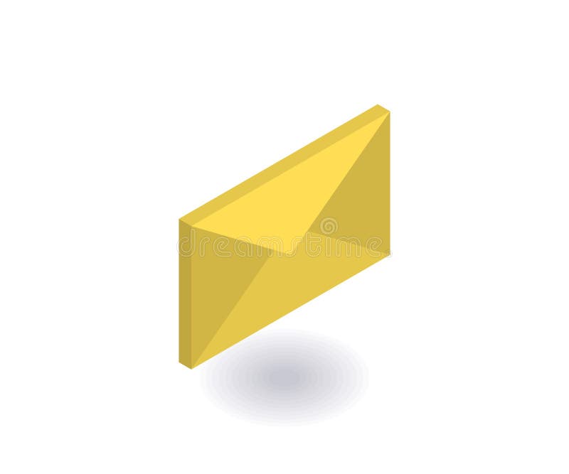 Envelope Icon, Vector Illustration in Flat Isometric 3D Style Stock ...
