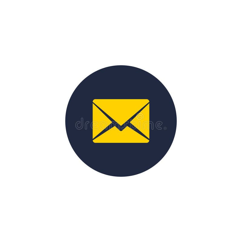 Envelope Icon, Vector Isolated Flat Mail Symbol Isolated on Circle ...