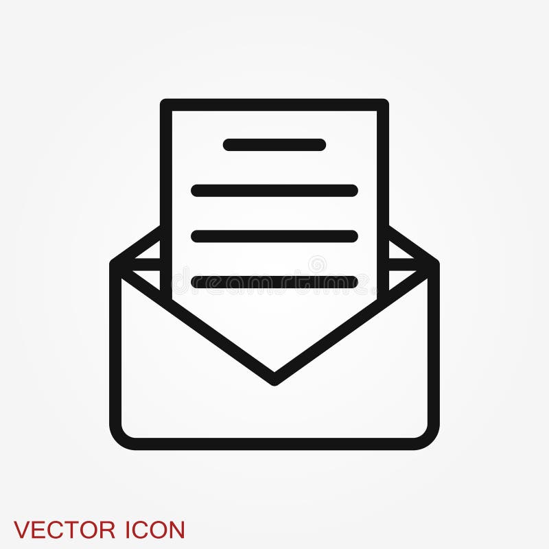 Envelope Icon, Vector Mail Envelope and Letter Symbol Stock ...