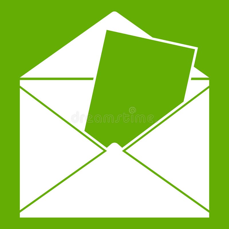 Envelope icon green stock vector. Illustration of blank - 109780666