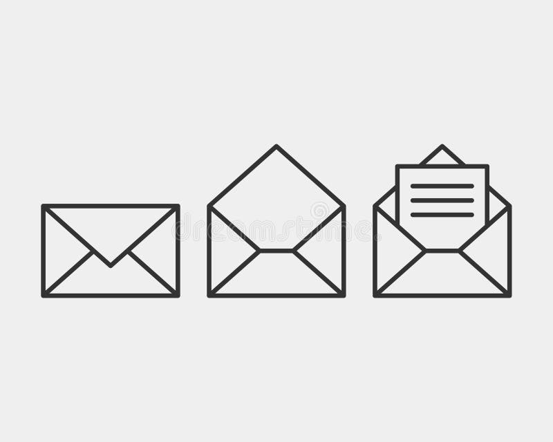 Envelope Icons Letter. Envelop Icon Vector Template. Mail Symbol ...