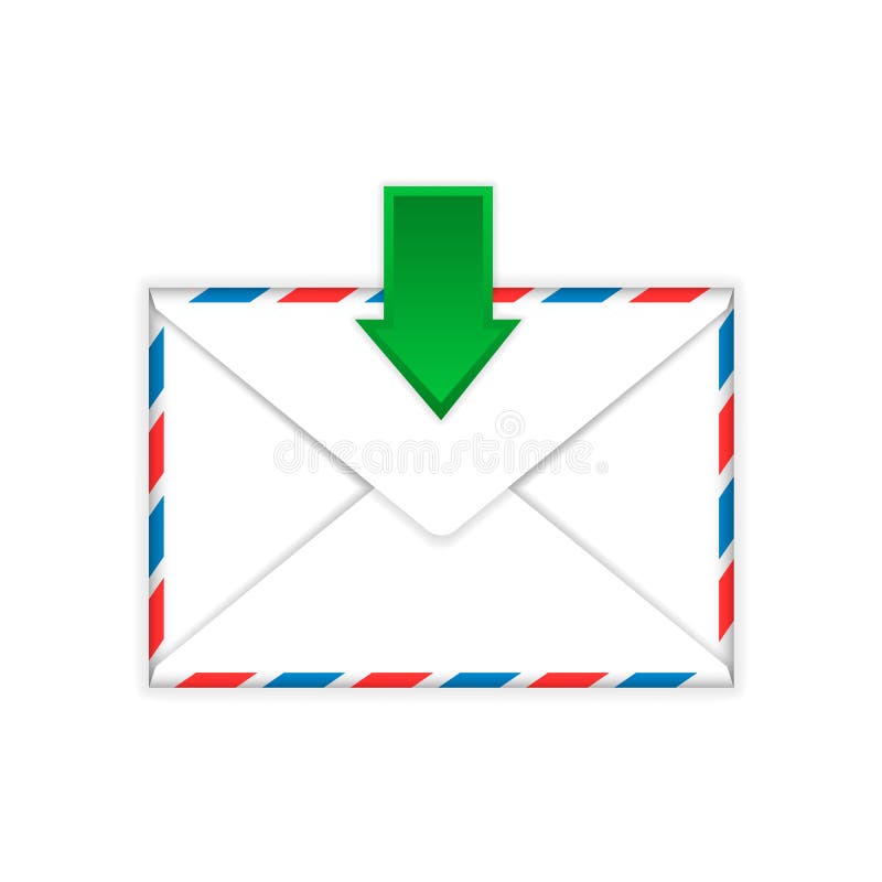 Envelope with Incoming Message Thin Line Icon. Two New Messages Vector ...