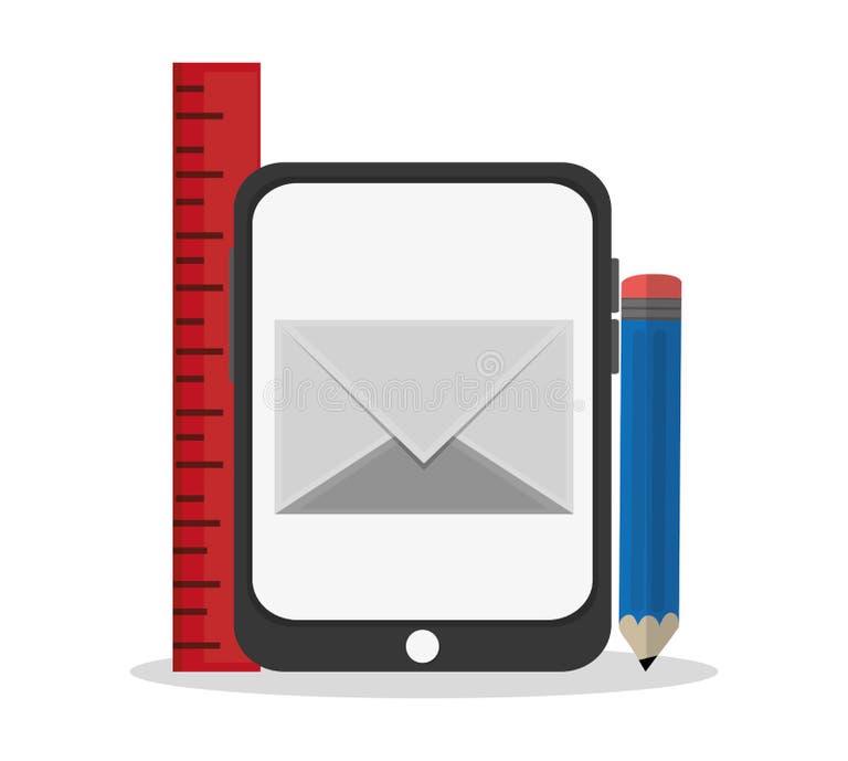 Envelope Inside Tablet of Office and Work Design Stock Vector ...