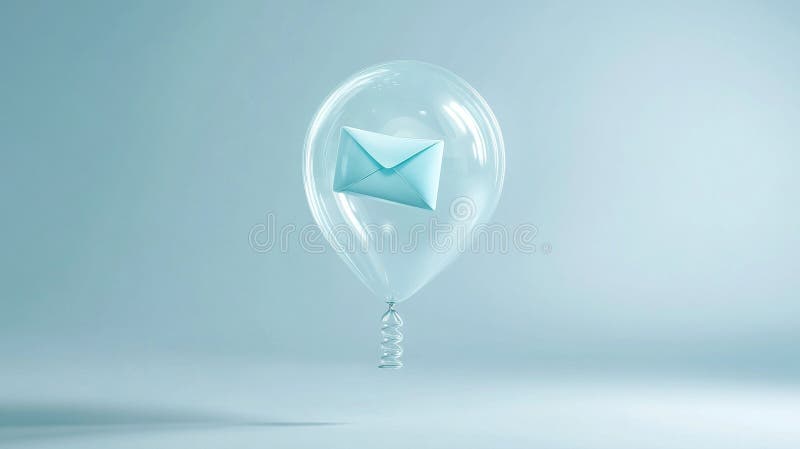 Envelope Inside a Transparent Balloon, Conceptual Image of Air Mail and ...