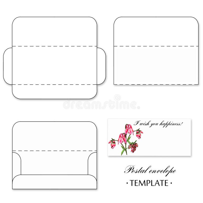Template for Envelopes and Postcards. Stock Illustration - Illustration ...