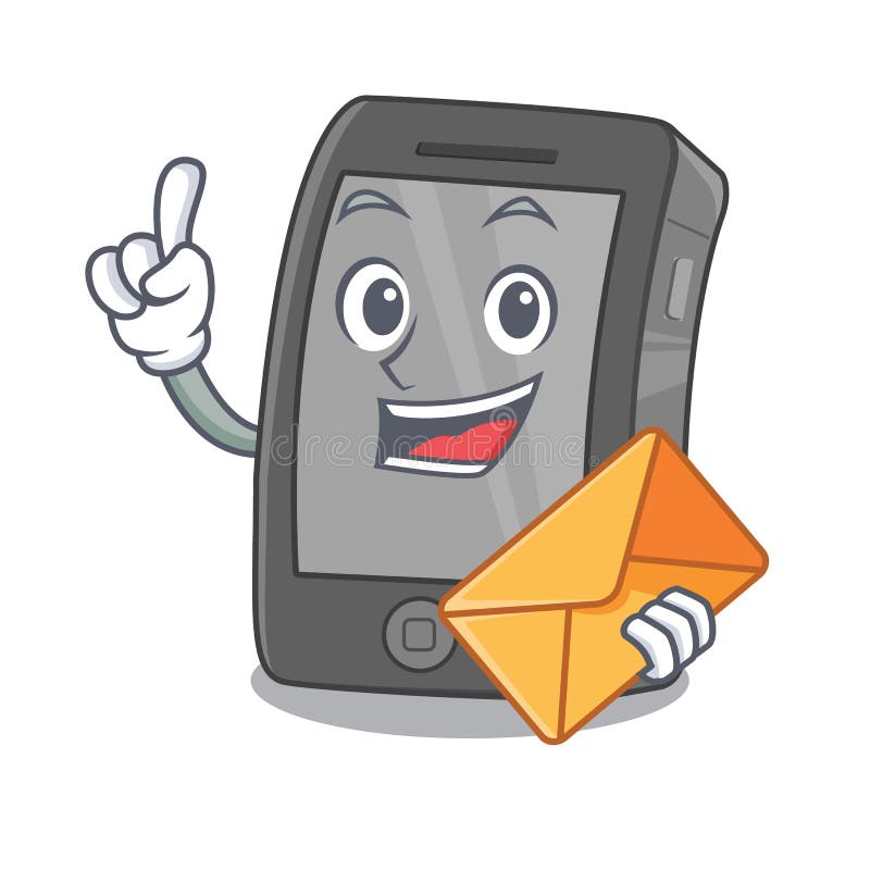 With Envelope Ipad Isolated with in the Character Stock Vector ...