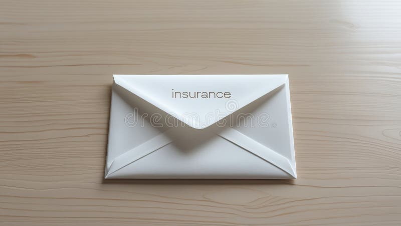 Envelope Labeled Insurance on Light Wooden Table Stock Illustration ...