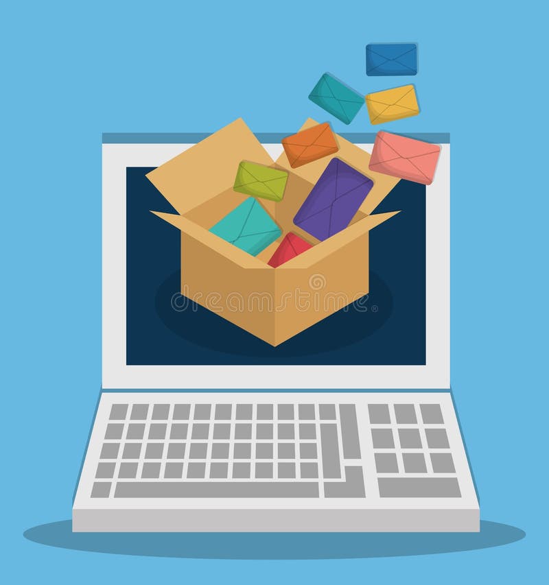 Envelope Laptop Box Email Marketing Send Design. Stock Vector ... Envelope Laptop Box Email Marketing Send Design. Stock Vector ...