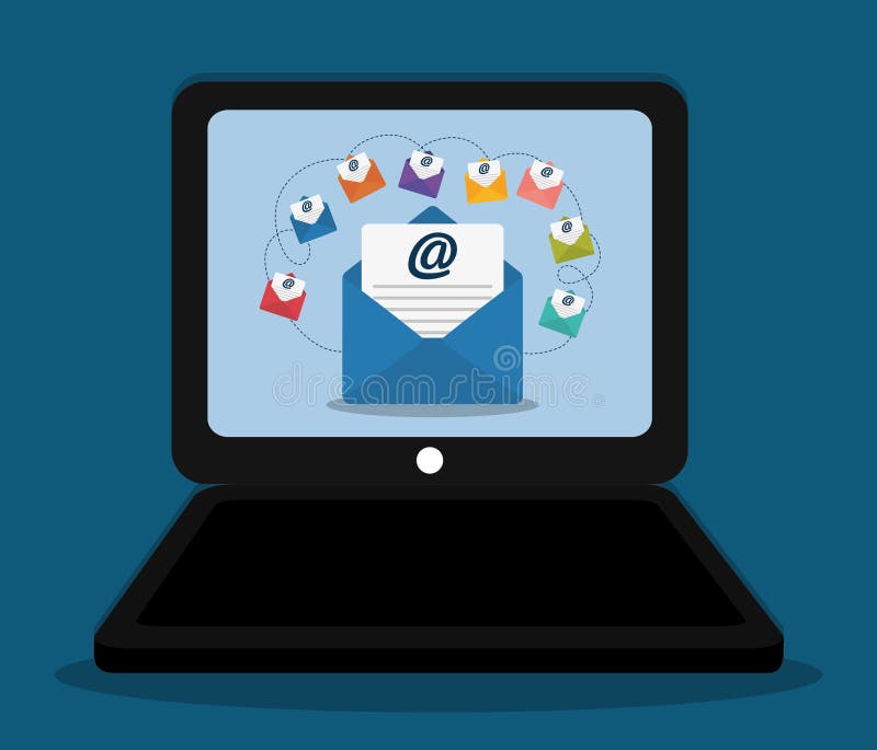 Envelope Laptop Email Marketing Send Design. Stock Vector ... Envelope Laptop Email Marketing Send Design. Stock Vector ...