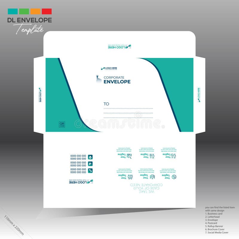 Envelope Layout Design for Any Use Stock Illustration - Illustration of ...