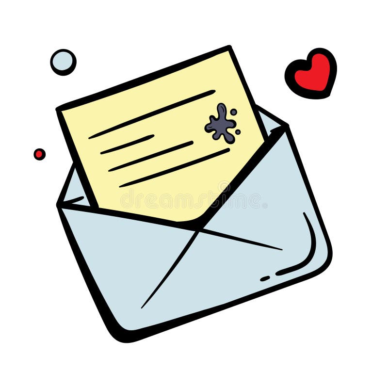 Envelope with a Letter. Bright Vector Illustration Isolated on White ...