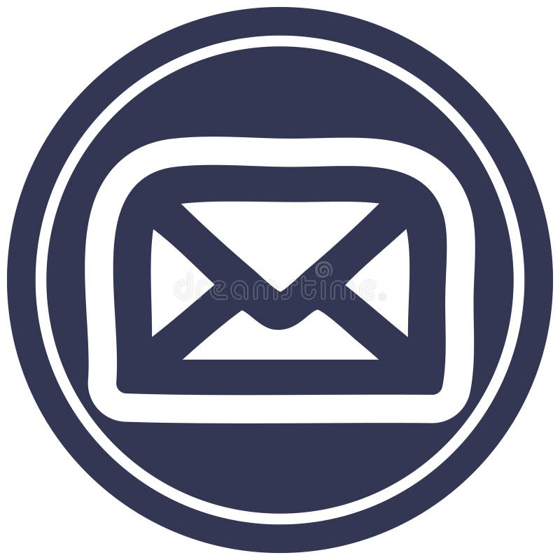 Envelope Letter Circular Icon Symbol Stock Vector - Illustration of ...