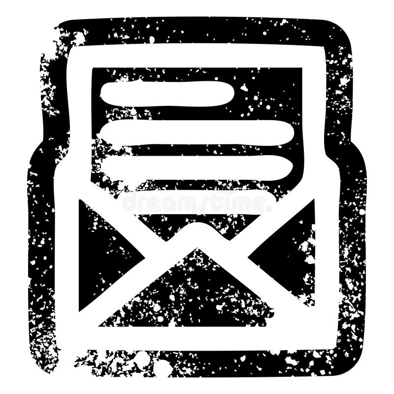 Envelope Letter Distressed Icon Symbol Stock Vector - Illustration of ...
