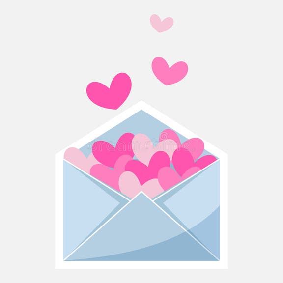 Envelope with a Letter with Flying Out Hearts. Vector Illustration Stock Vector - Illustration ...