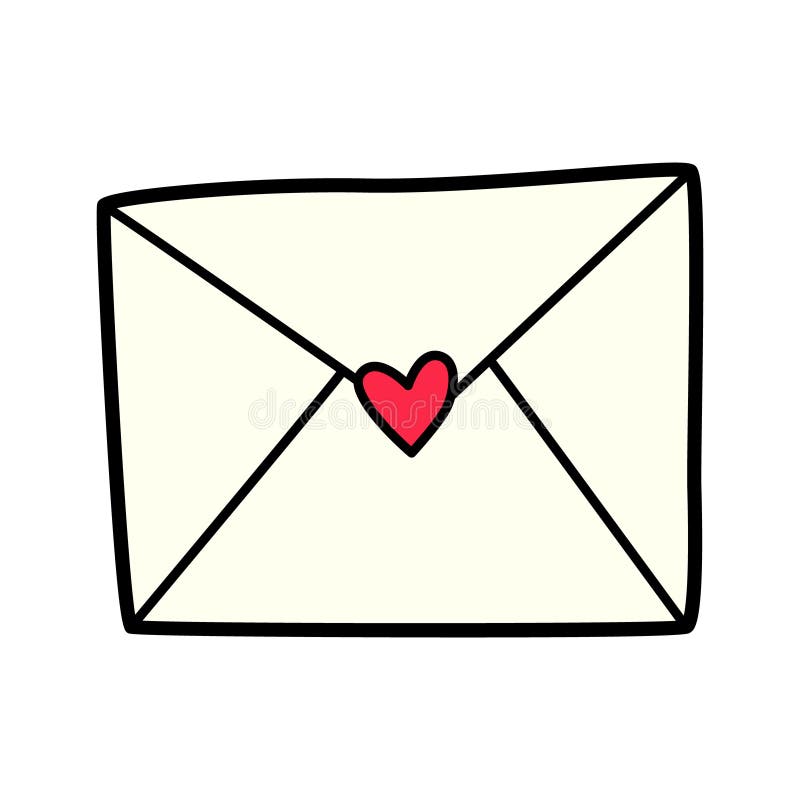 Envelope Letter Love Isolated on White Stock Vector - Illustration of ...