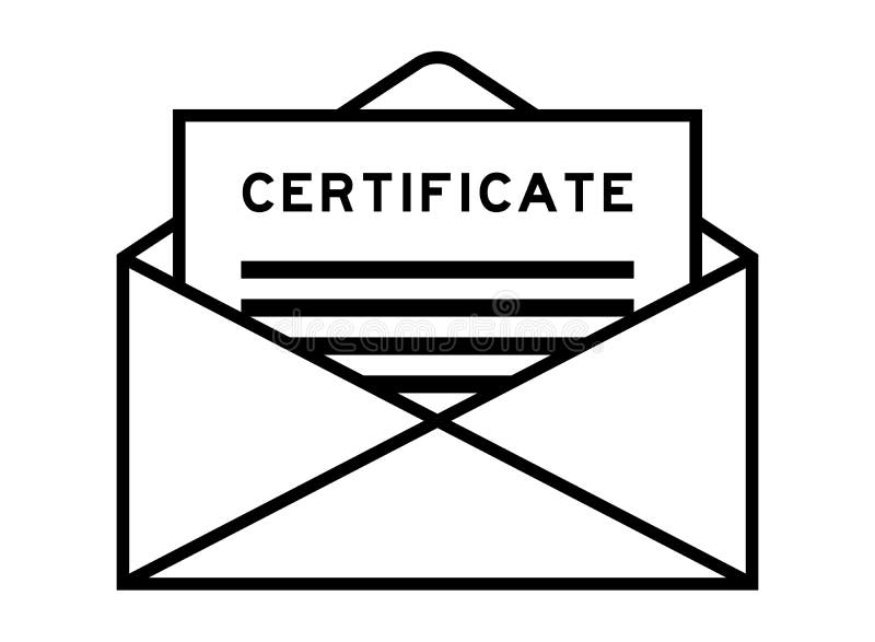 Envelope and Letter Sign with Word Certificate As Headline Stock Vector ...
