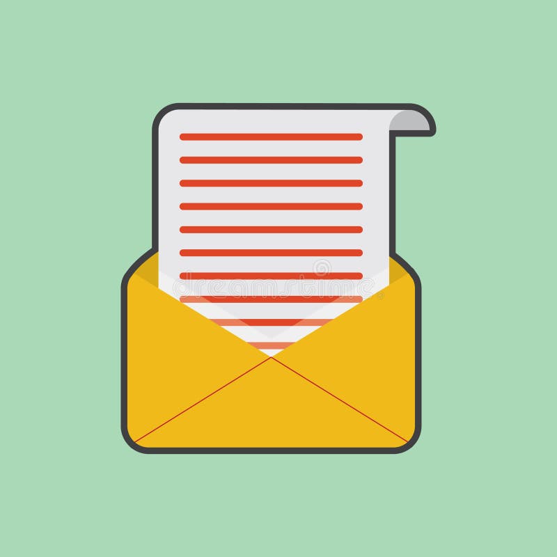 Envelope with Letter. Vector Illustration Decorative Design Stock ...