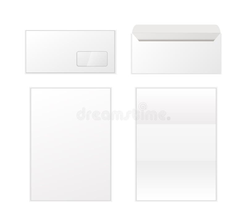 Envelope and Letters Template on White Background. Stock Vector ...