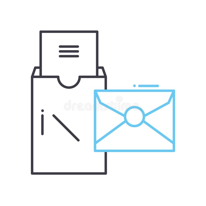 Envelope Line Icon, Outline Symbol, Vector Illustration, Concept Sign ...