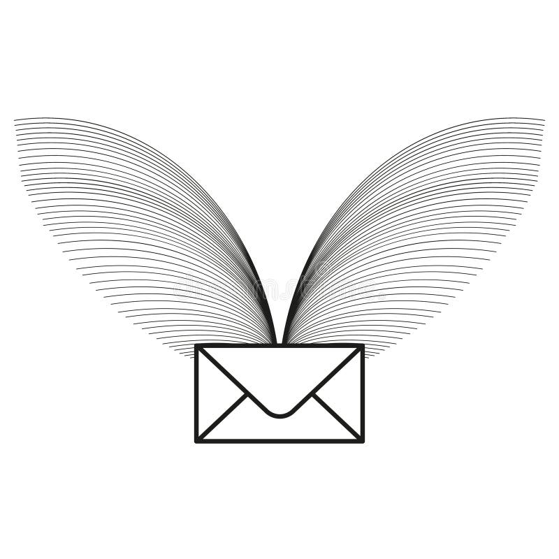Envelope with Lines. Flying Message Symbol. Communication Vector Shape ...