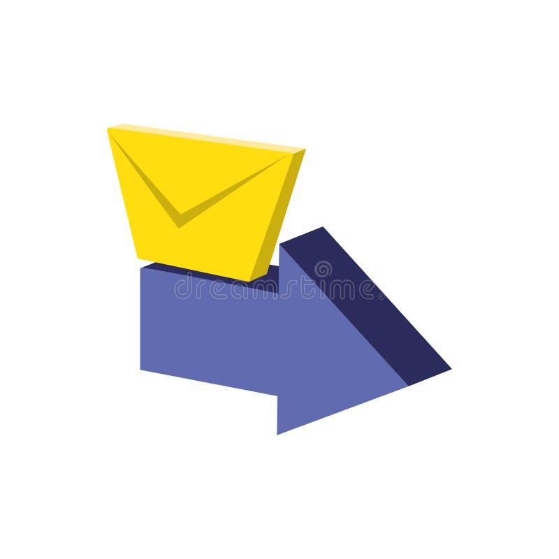 Envelope Mail with Arrow Icon Stock Vector - Illustration of post ...
