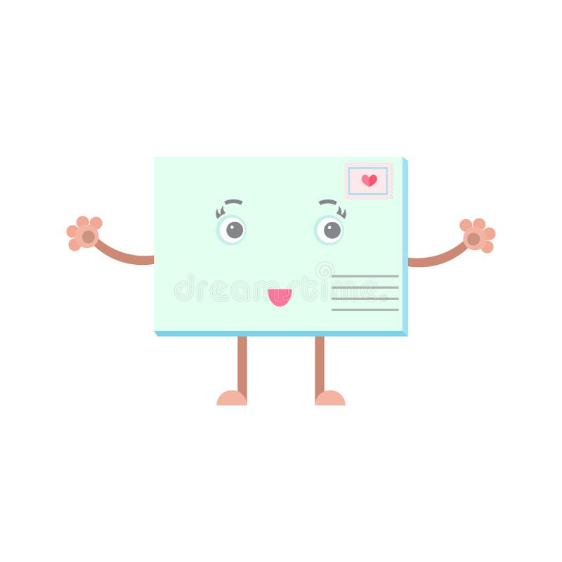 Envelope Mail Cartoon Character Stock Vector - Illustration of office ...