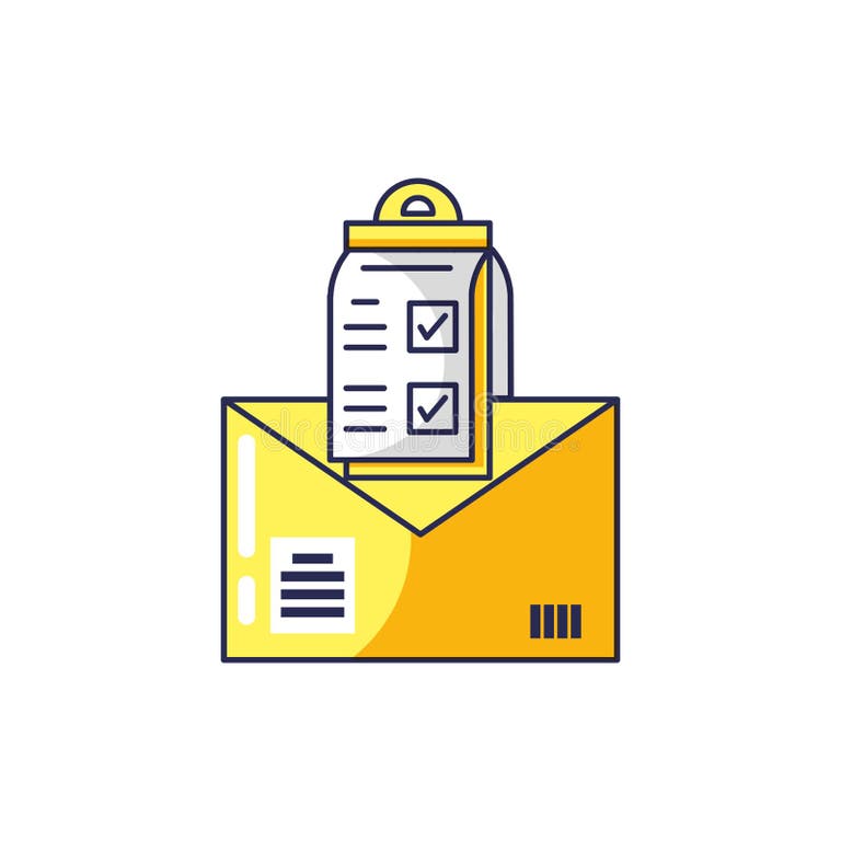 Envelope Mail with Checklist Clipboard Stock Illustration ...